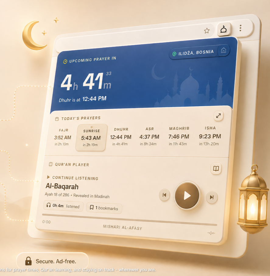Prayer Times — Accurate Salah Times, Qibla Finder & Holy Qur'an